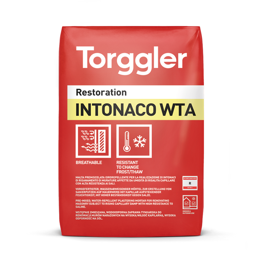 Intonaco WTA | Sanier- und Entfeuchtungsmörtel auf Zementbasis, Sanier- und Entfeuchtungsmörtel ...